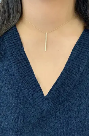 Sethi Couture Alice Diamond Linear Bar Pendant Necklace