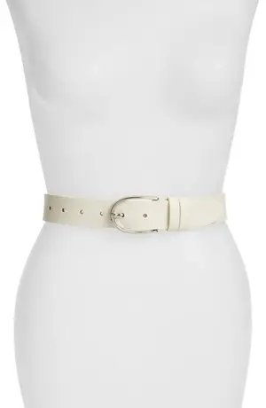 Nordstrom Double Loop Leather Trouser Belt Bone