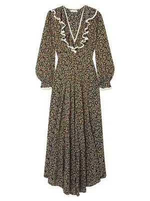 eugen printed long dress Spring 1969 Geoffrey Beene Well Documented Green Print Hostess Dress   Shrimpton Couture