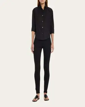THE ROW Woolworth Mid-rise Ankle Leggings