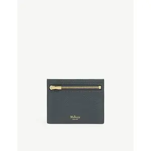 Mulberry Green Grained Leather Zipped Card Holder