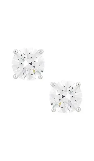 BY ADINA EDEN Juliette Stud Earrings - Silver