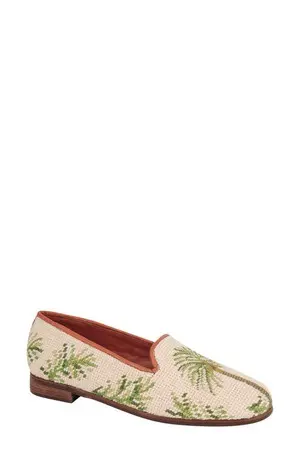 BYPAIGE Needlepoint Palm Flats - Sand