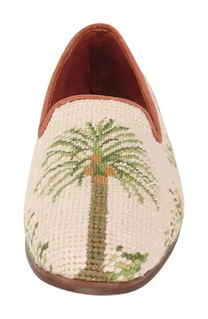 BYPAIGE Needlepoint Palm Flats - Sand