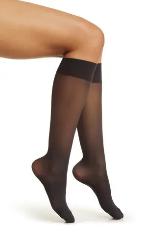 ITEM M6 ITEM M6 Sheer Compression Knee High Socks Almost Black
