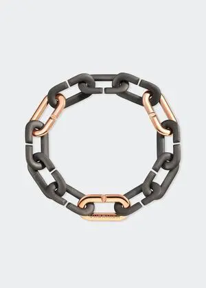 Vhernier Mon Jeu Link Bracelet In Pink Gold And Titanium One-color