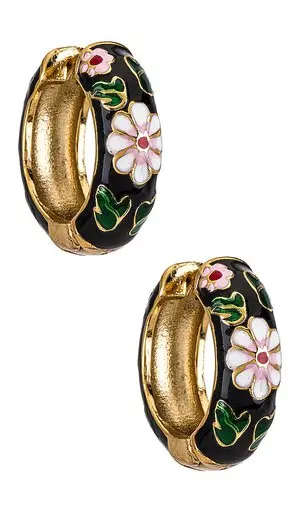 PETIT MOMENTS Deco Floral Hoop Earrings