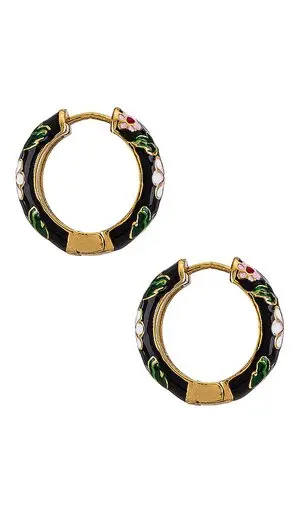 PETIT MOMENTS Deco Floral Hoop Earrings