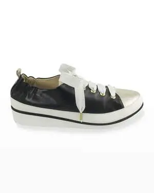 Ron White Nova Bicolor Napa Low-top Sneakers Onyx/platino