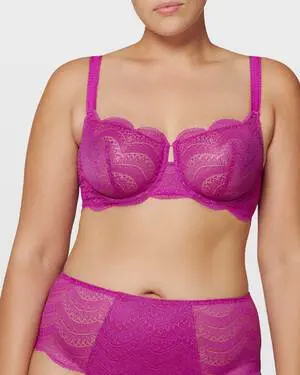Simone Perele Karma Demi-cup Convertible Lace Bra Bougainvillea