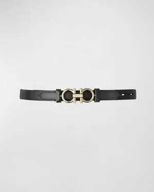FERRAGAMO Gancini-buckle Leather Belt - Nero