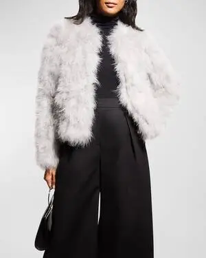LAMARQUE LaMarque Deora Feather Topper Jacket Light Grey