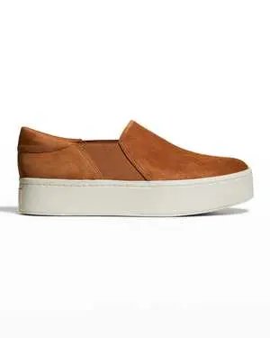 Vince Warren Suede Platform Skate Sneakers - Light Brown