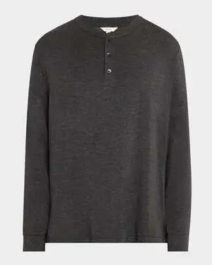 Eberjey Men & Apos;s Henry Long-sleeve Pajama Set Charcoal Heather
