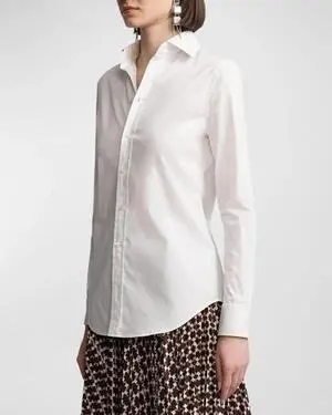 Ralph Lauren Charmain Stretch Poplin Shirt - White