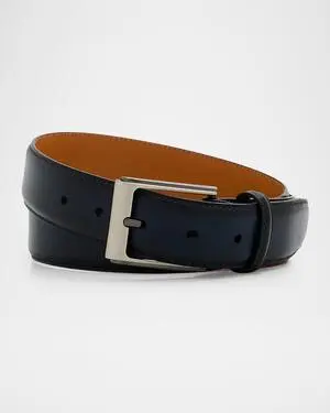 Magnanni Vega Leather Belt - Navy