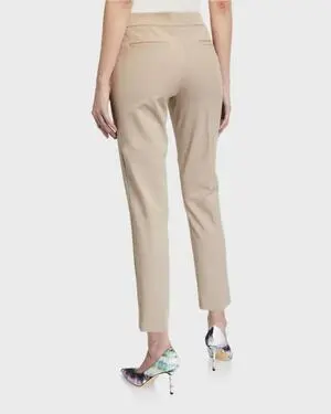 Akris Frankie Straight-leg Cropped Pants - Beige