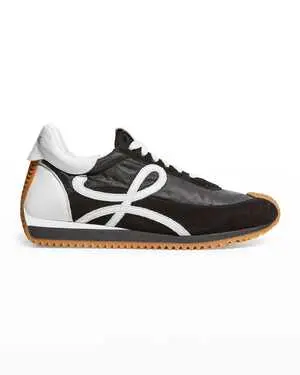 Loewe Men's Flow Tricolor Runner Sneakers Blackwhite
