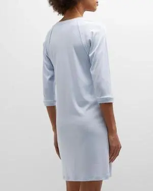 Hanro Pure Essence 3/4-sleeve Gown - Blue Glow