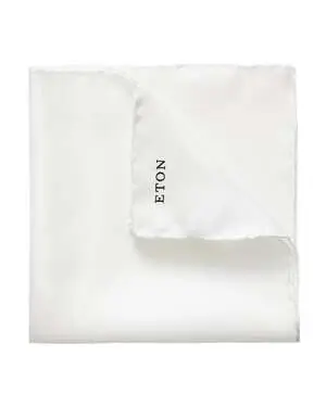 Eton White Silk Pocket Square One-color