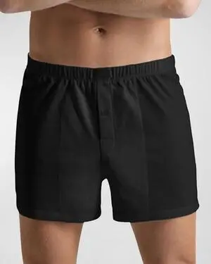 Hanro Apos;s Sporty Mercerized Cotton Boxers - Black