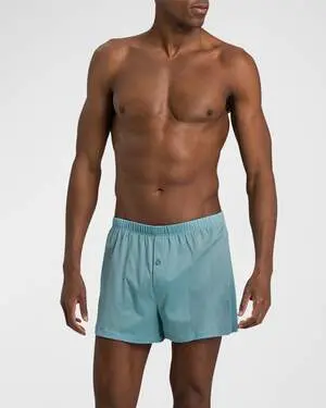 Hanro Men & Apos;s Sporty Mercerized Cotton Boxers Lava Rock