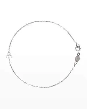 Maya Brenner Designs 14k White Gold Letter Bracelet - F