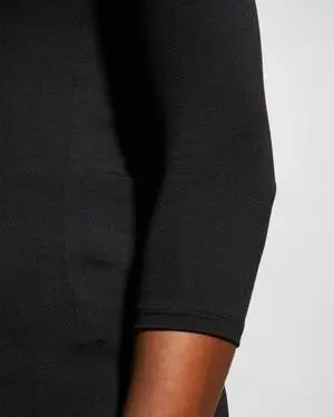 Majestic Filatures Soft Touch 3/4-sleeve Tee - Noir