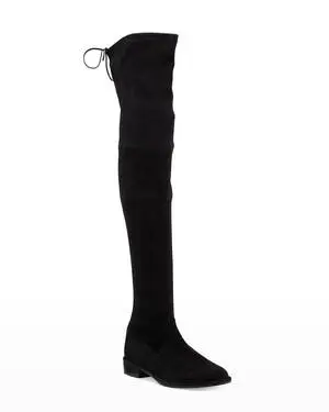 STUART WEITZMAN Lowland Suede Over-the-knee Boot Black