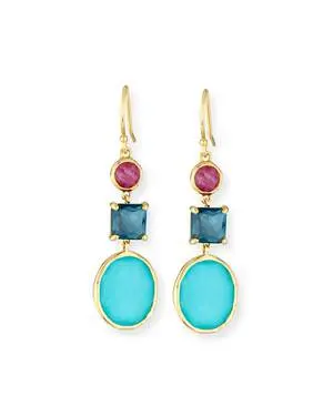 Ippolita Rock Candy 18k Gold Drop Earrings - Rainbow