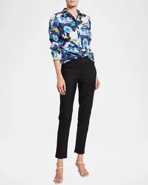 Lela Rose Catherine Slim-leg Ankle Pants - Black