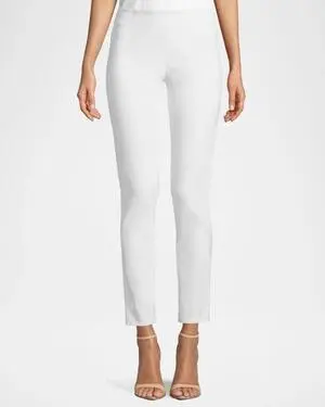 Lela Rose Catherine Slim-leg Ankle Pants - White
