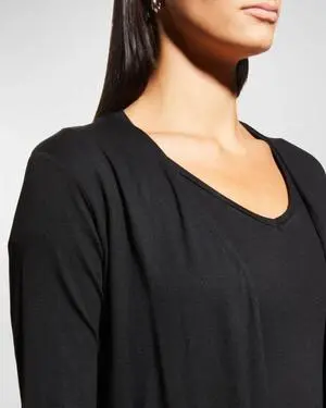 Majestic Filatures Soft Touch Open-front Cardigan - Black