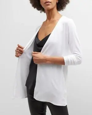 Majestic Filatures Soft Touch Open-front Cardigan - Blanc