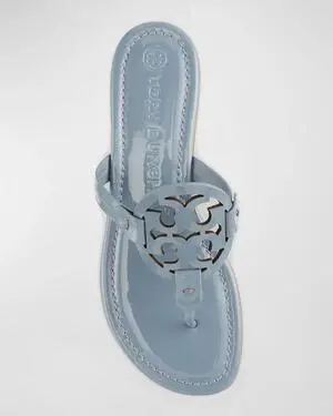 Tory Burch Tory Burch Miller Patent Leather Sandals Blue Whisp