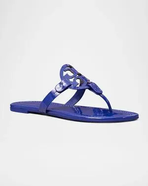 Tory Burch Tory Burch Miller Patent Leather Sandals Dark Blue