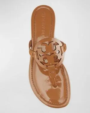 Tory Burch Tory Burch Miller Patent Leather Sandals Tan