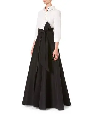 Carolina Herrera Carolina Herrera Icon Two-Tone Trench Gown - White / Black
