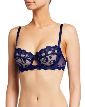 Lise Charmel Dressing Floral Demi-cup Bra Navy
