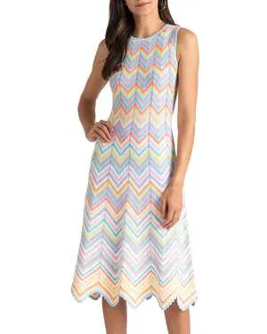 Shoshanna Leia Chevron Knit Dress - Lavender/light Bl