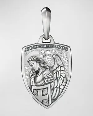 David Yurman David Yurman St. Michael Pendant In Silver, 26mm - Diamond