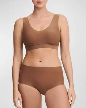 Chantelle Soft Stretch Padded Crop Top Soft Bra Cocoa Brown