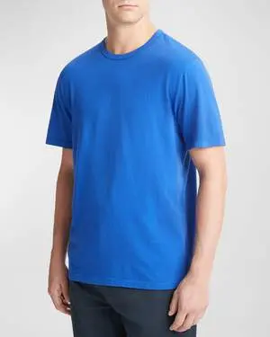 Vince Men & Apos;s Garment-dyed Crewneck T-shirt Washed Cobalt