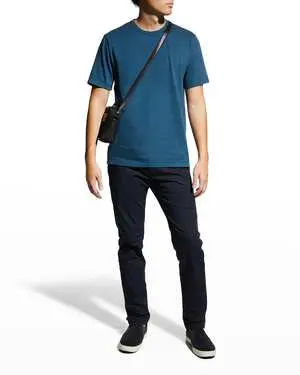 Vince Men & Apos;s Garment-dyed Crewneck T-shirt Washed River Blue