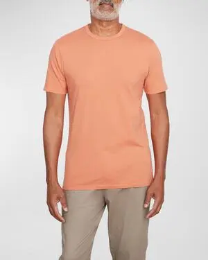 Vince Men & Apos;s Garment-dyed Crewneck T-shirt Washed Sun Coral