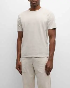 Vince Men & Apos;s Garment-dyed Crewneck T-shirt Washed Venice Blu