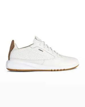 Geox Aerantis Mixed Leather Sneakers White