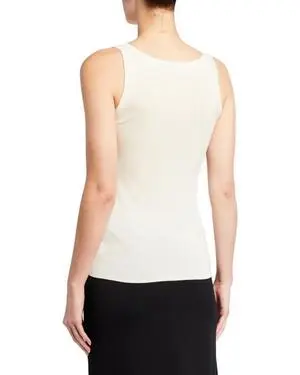 Akris Knitted Wool Tank - Cream