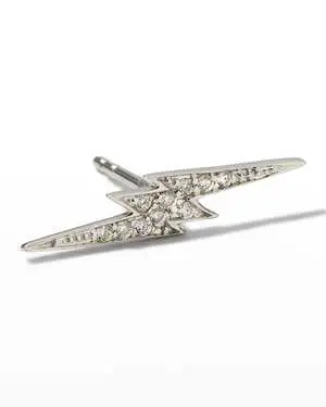 SYDNEY EVAN 14k Diamond Lightning Bolt Stud Earring One-color