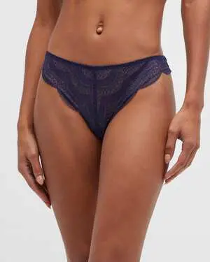 Simone Perele Karma Lace Tanga Briefs Midnight